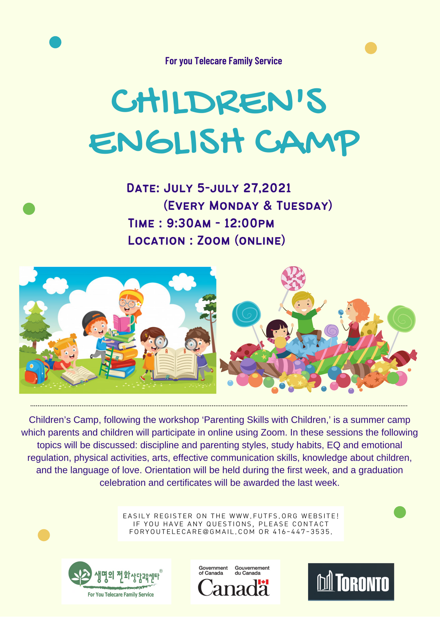 Children s English Camp For You Telecare Family Service