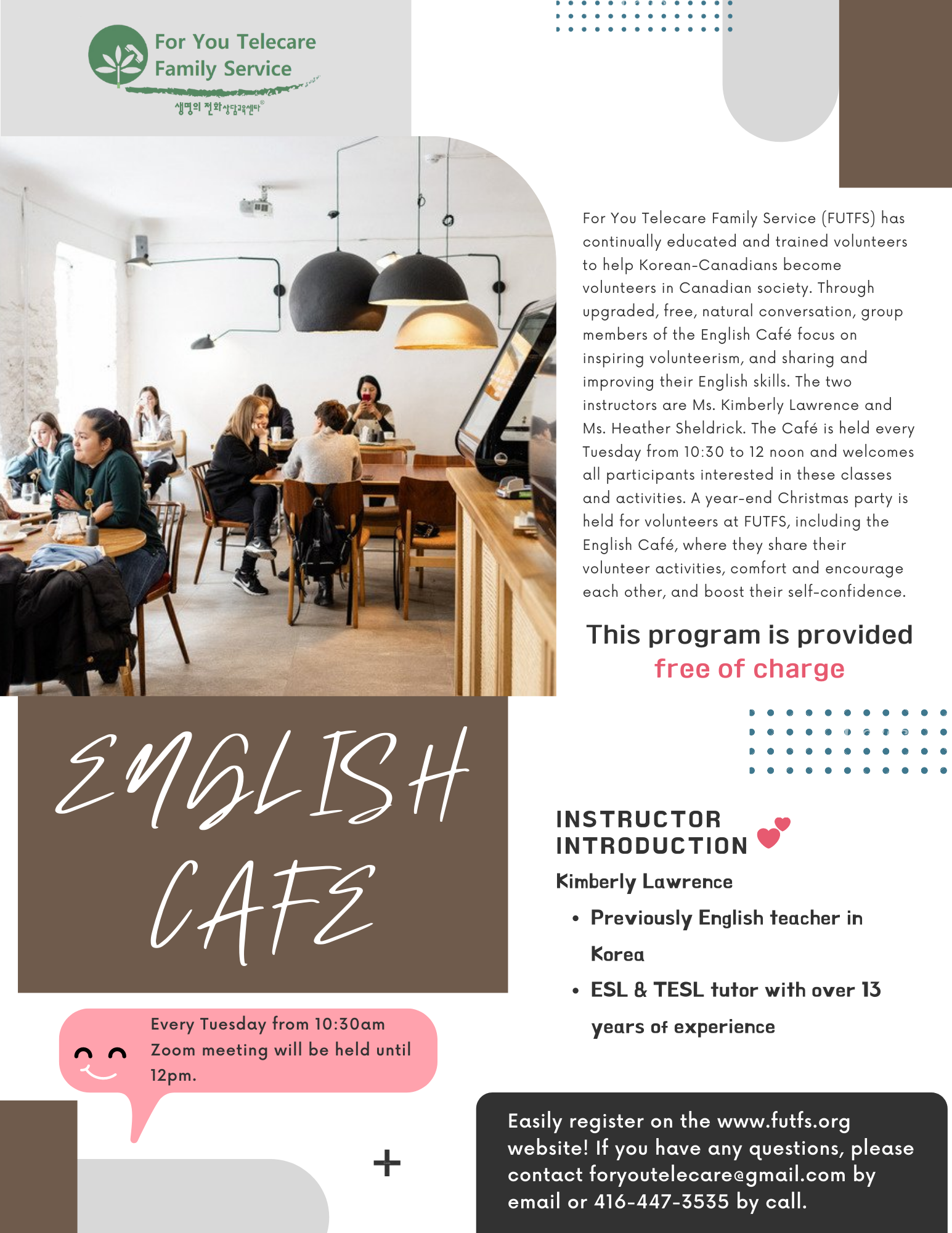 English Cafe - For You Telecare Family Service