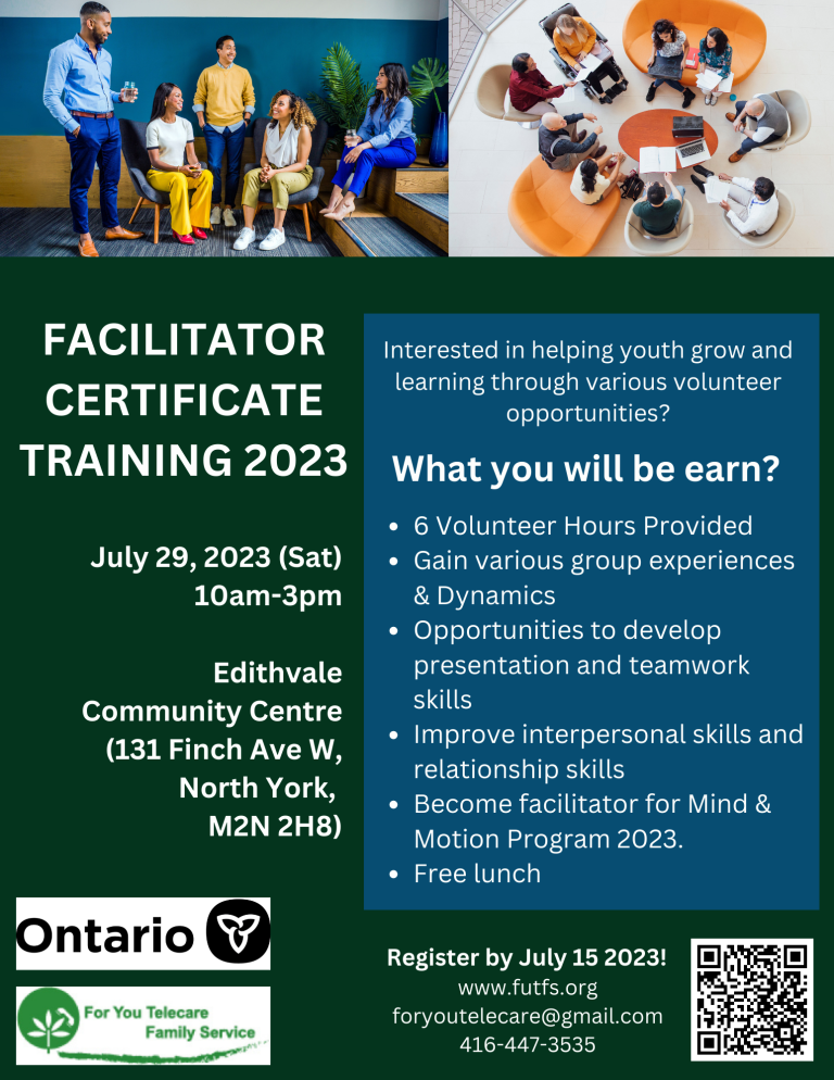 Facilitator Certificate Training 2023 - For You Telecare Family Service
